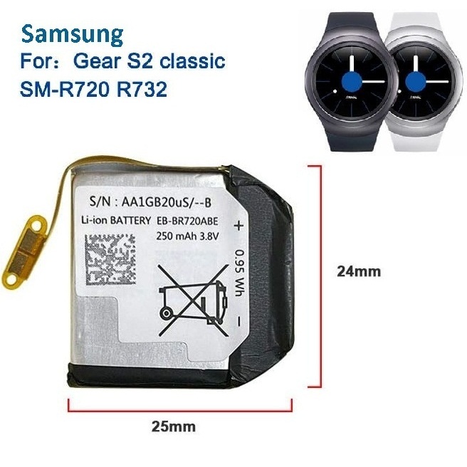 Samsung Gear S2 Classic ( SM-R720 / R720 /R732 ) EB-BR720ABE Battery 3 ...