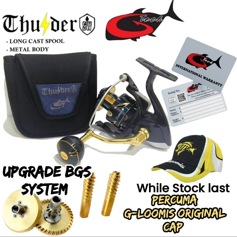 G-Tech THUNDER SW SPINNING REEL BGS SYSTEM METAL BODY | Shopee Malaysia