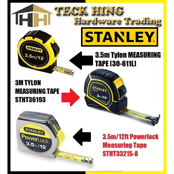 STANLEY 3M TYLON MEASURING TAPE STHT36193 /30-611L / 3.5m/12ft STANLEY ...