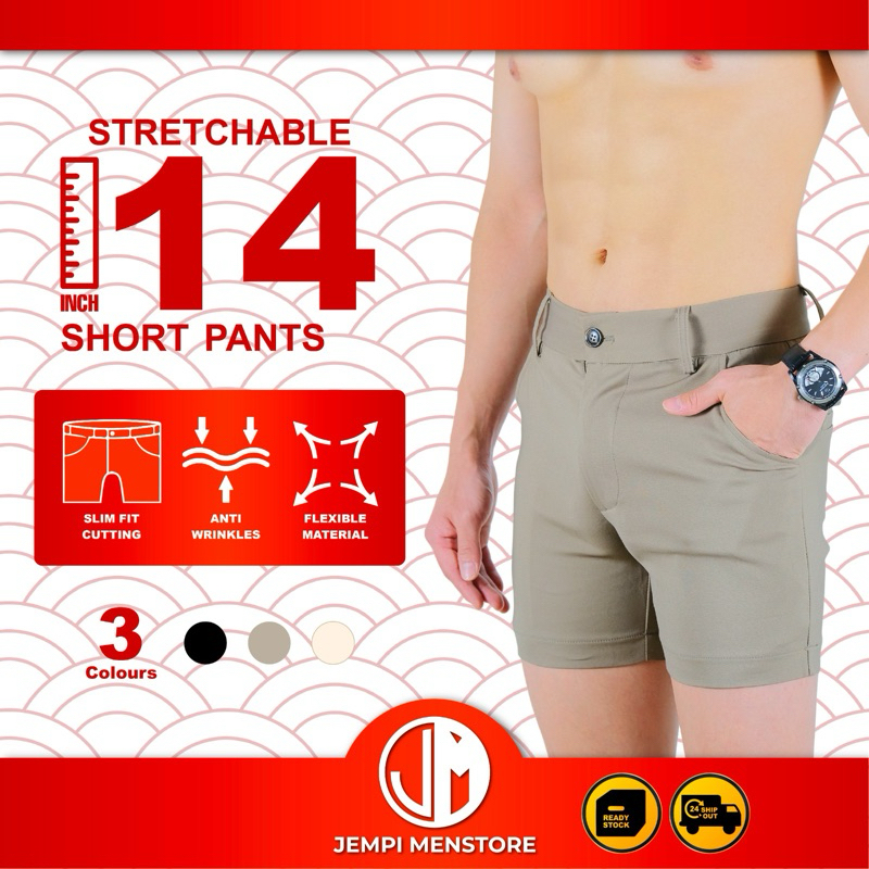 Jempi Menstore 14inch Stretchable men short pants | Shopee Malaysia