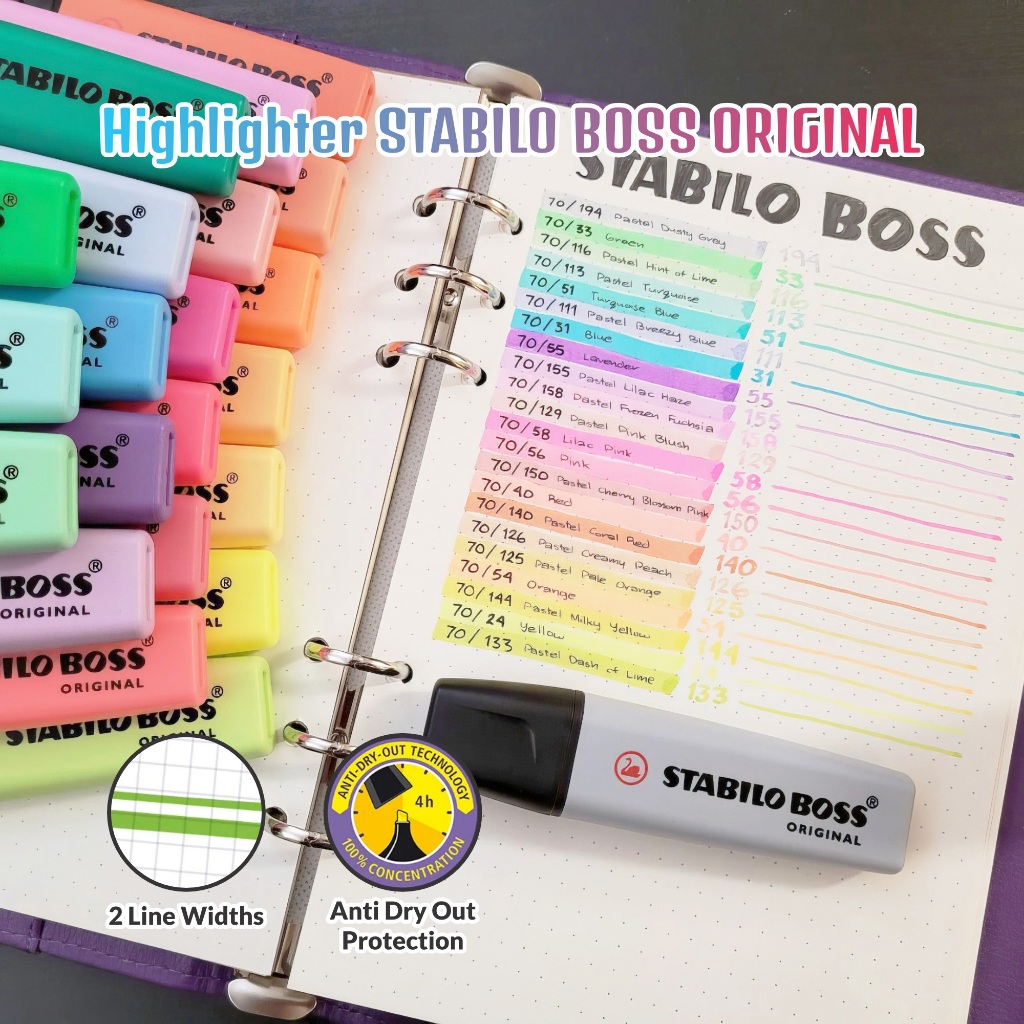 Stabilo Boss Original Highlighter / 2mm/5mm Fluorescent Color And ...