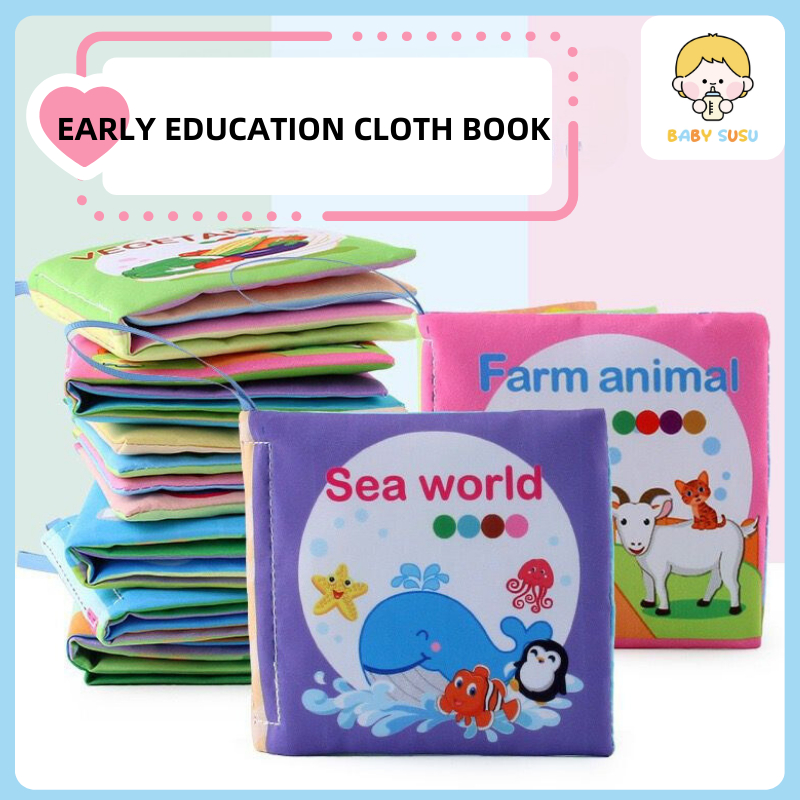 (Msia) Baby Soft Cloth Book Early Education Cloth Book Kids Education ...