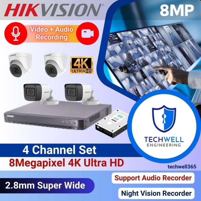Techwell Engineering ~ HIKVISION CCTV 8MP(HighSpecDevice) 4CH IR Camera ...