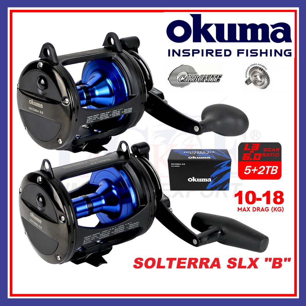 Okuma Solterra "B" Mesin Pancing Drum Reel | 10kg-18kg Max Drag | Air Masin | Kekili 2 Kelajuan ...