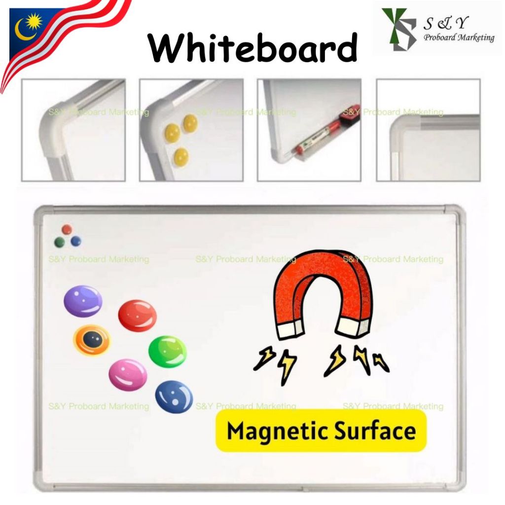 Papan Putih Magnetik / White board Size 2x3 3x4 4x4 4x5 4x6 4x8 ...
