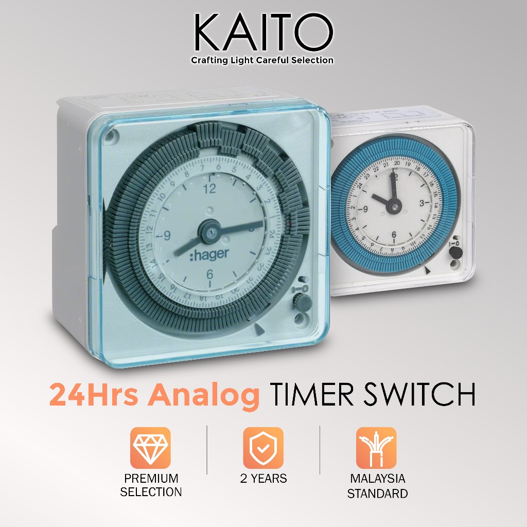 KAITO 24 Hours Analog Hager Timer Switch Timer EH711 AH711 | Shopee ...