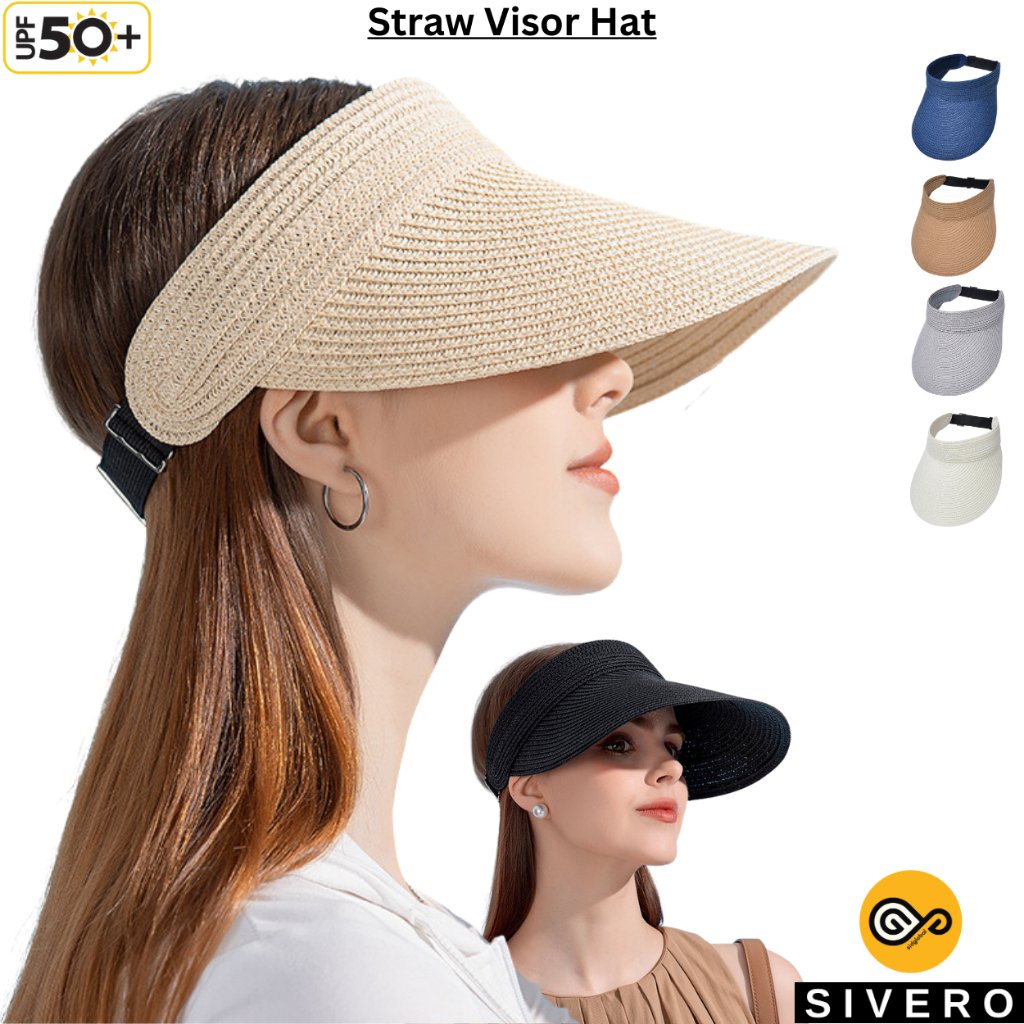 Sun Hat Women Straw Hat Summer UV Protection Sun-Proof Beach Hat Woven ...