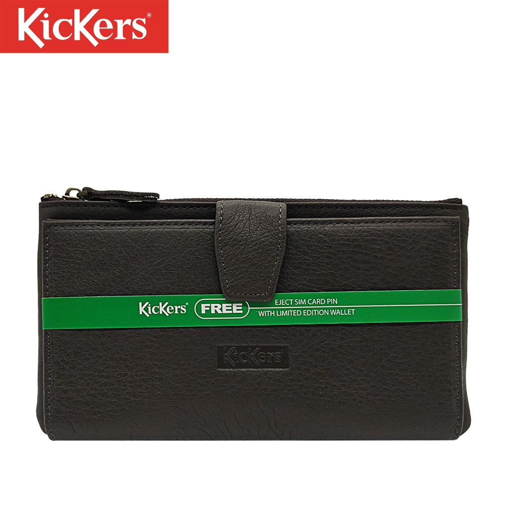 Kickers Genuine Cow Leather Unisex Bifold Button Long Wallet #KDRA52956 ...
