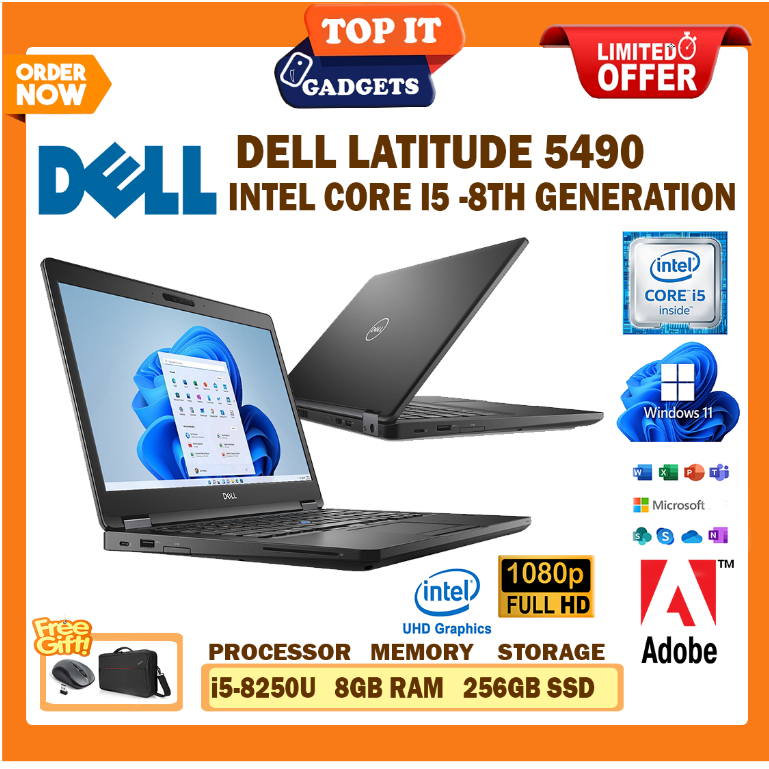 DELL LATITUDE E5490 ULTRABOOK - INTEL CORE I5 -8TH GEN / 8GB DDR4 RAM ...