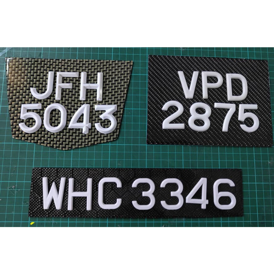 Carbon Plate With Font Design/ Papan Plate Dengan Nombor Besi | Shopee ...