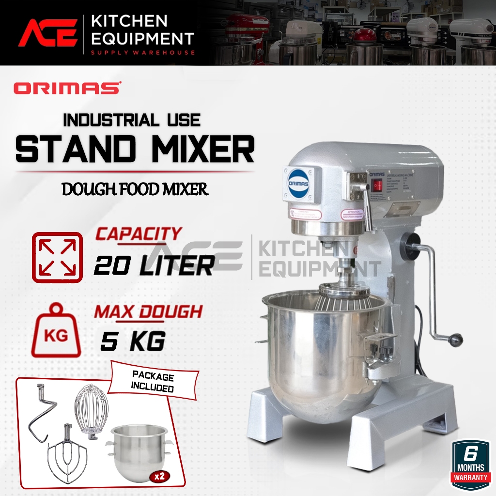 ORIMAS B20 N-Series Heavy Duty Flour Mixer Food Dough Mixer 20L 5kg ...