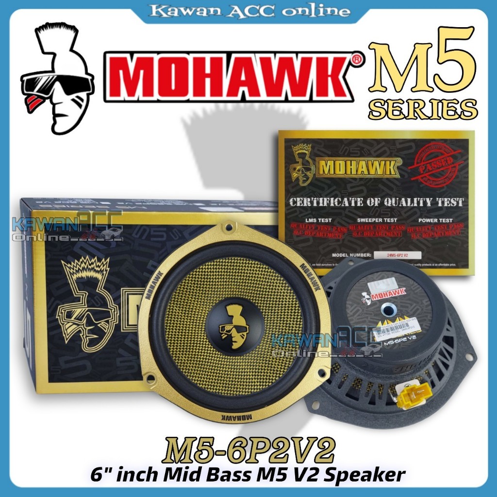 MOHAWK Perodua Axia/Bezza Front & Rear Speaker Plug & Play 6'' inch (2way 625/ 6'' Bass Mid ...