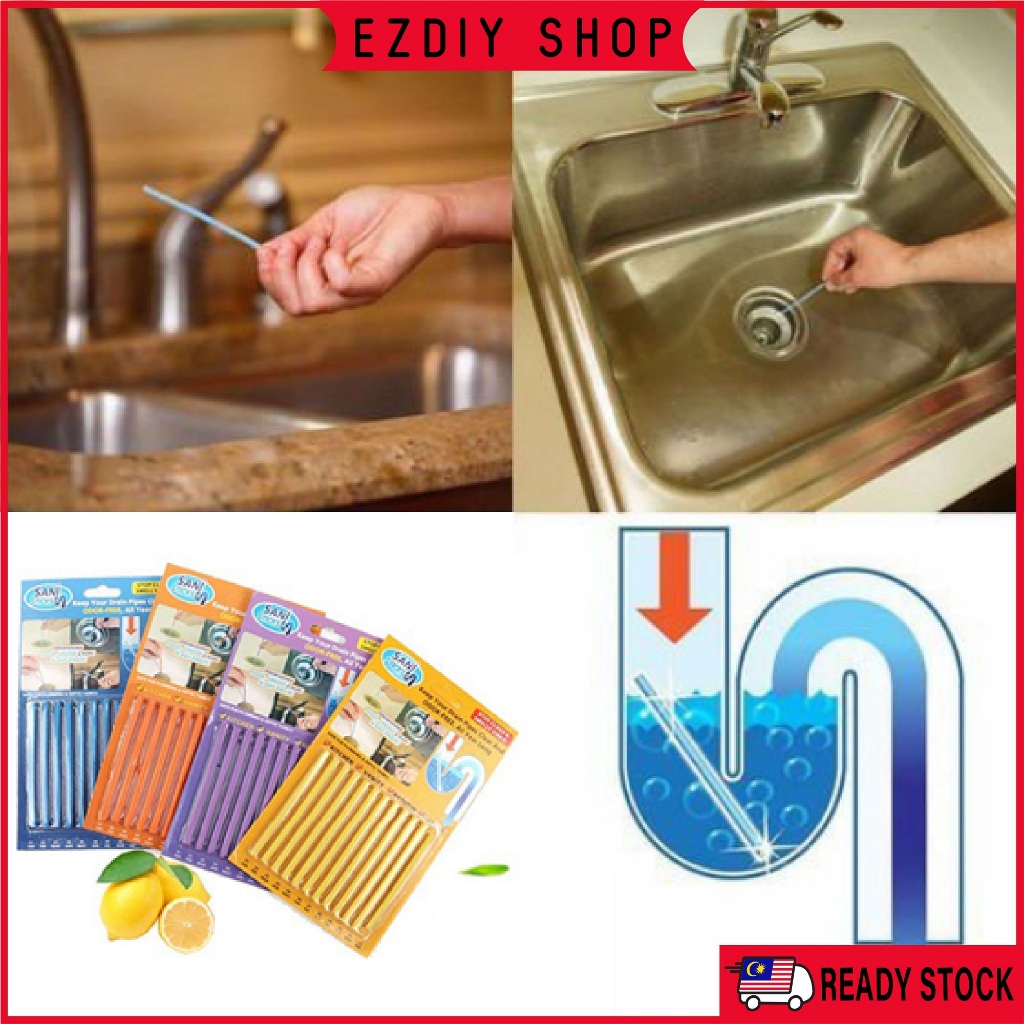 Toilet Kitchen Pipe Cleaner Bathtub Sewer Cleaning Rod Decontamination ...