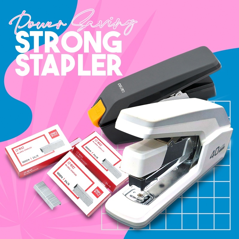 Korean Power Saving Strong Stapler White & Universal Staple Wire School ...