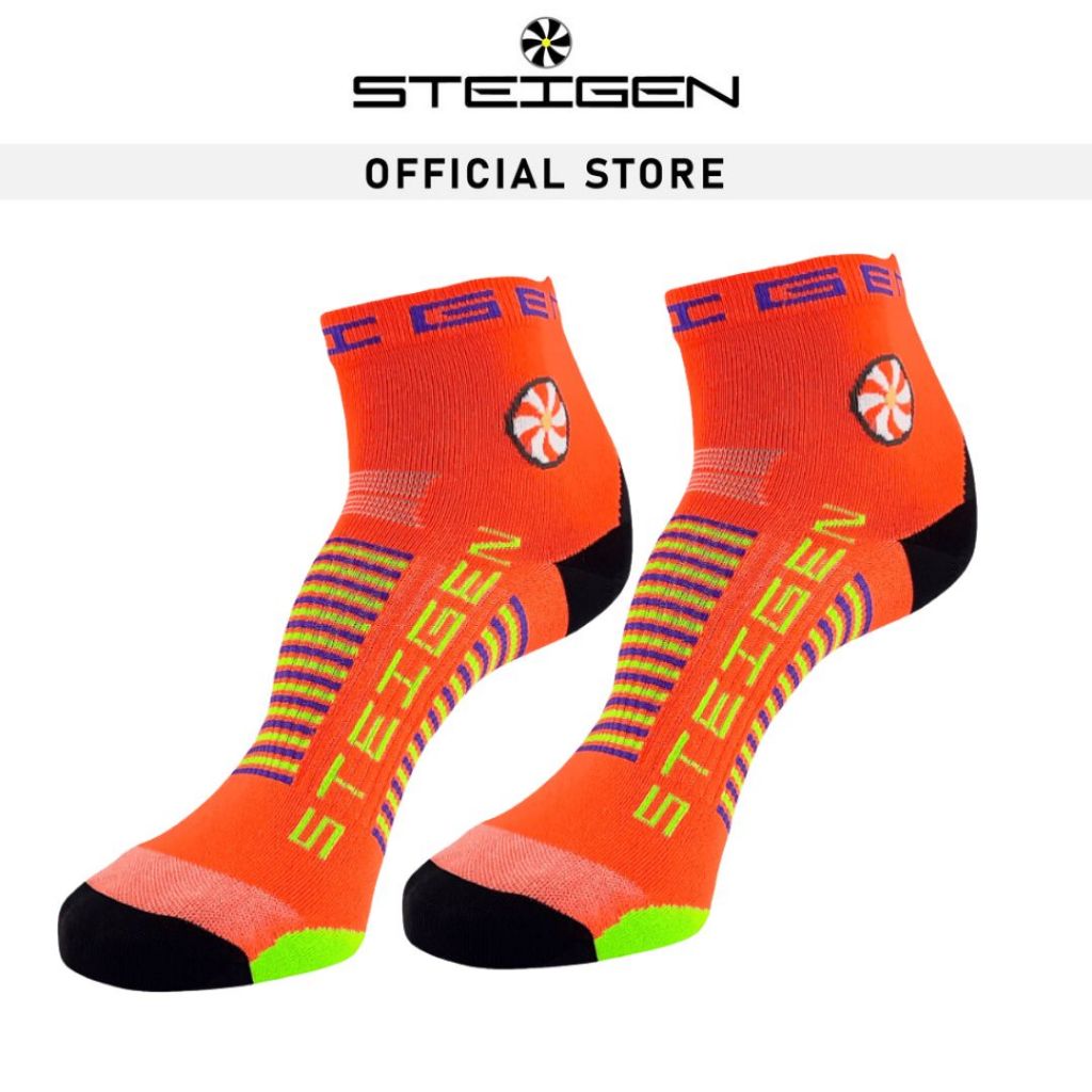 STEIGEN Fluoro Orange Socks 1/4 Length Steigen Socks Running Socks ...