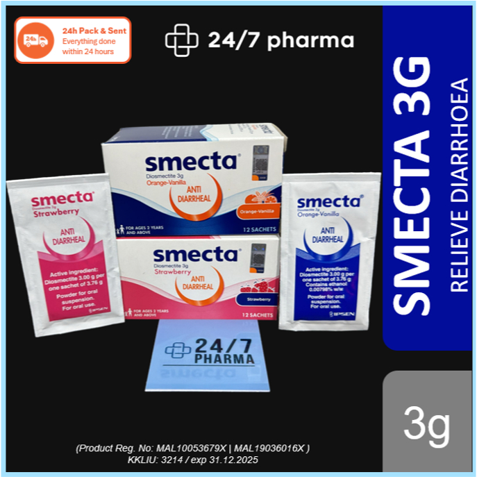 Smecta Diosmectite Strawberry Orange Vanilla Sachet Flavour Powder Oral ...