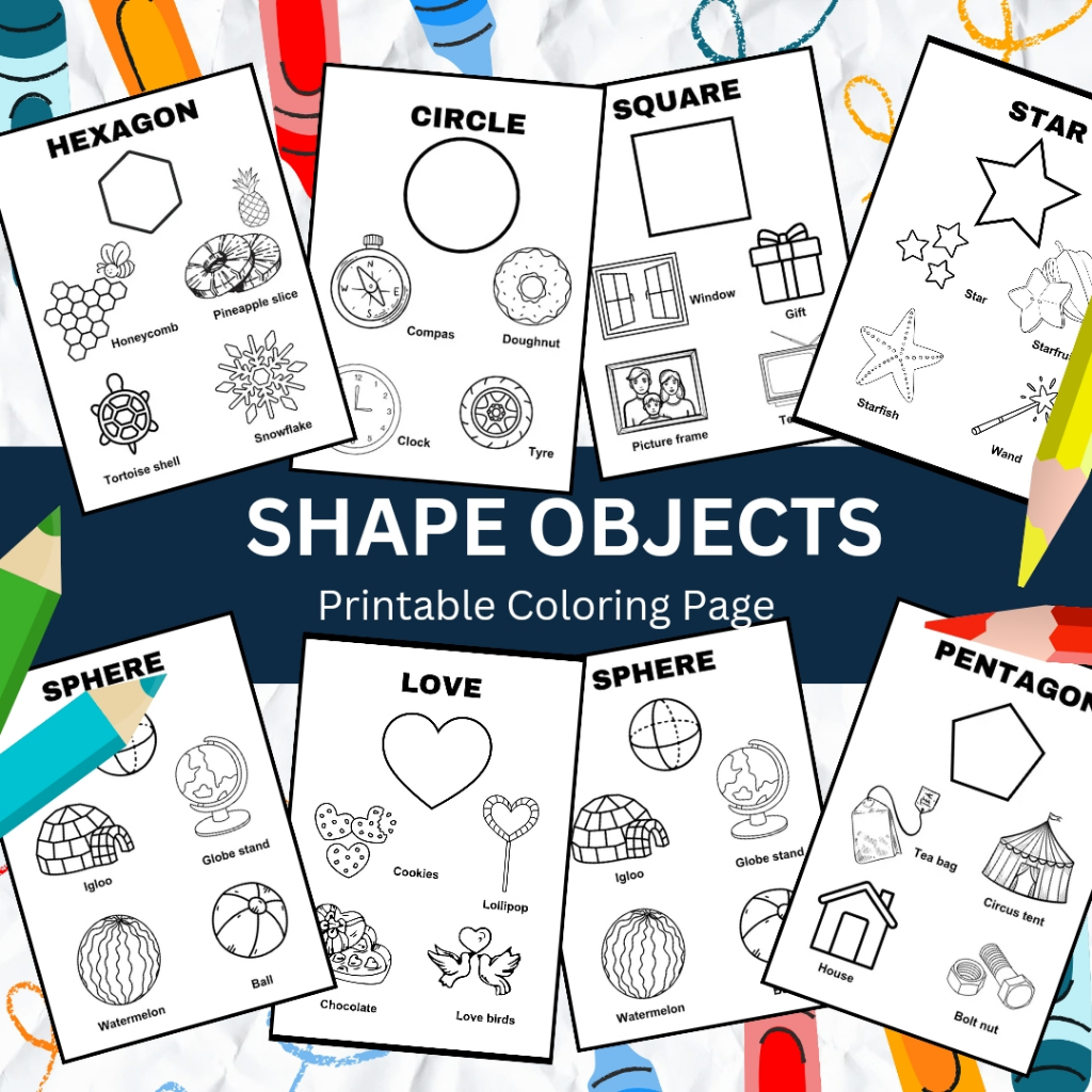 [PDF] Kids coloring book Shape Objects Colour Pages Release Stress ...