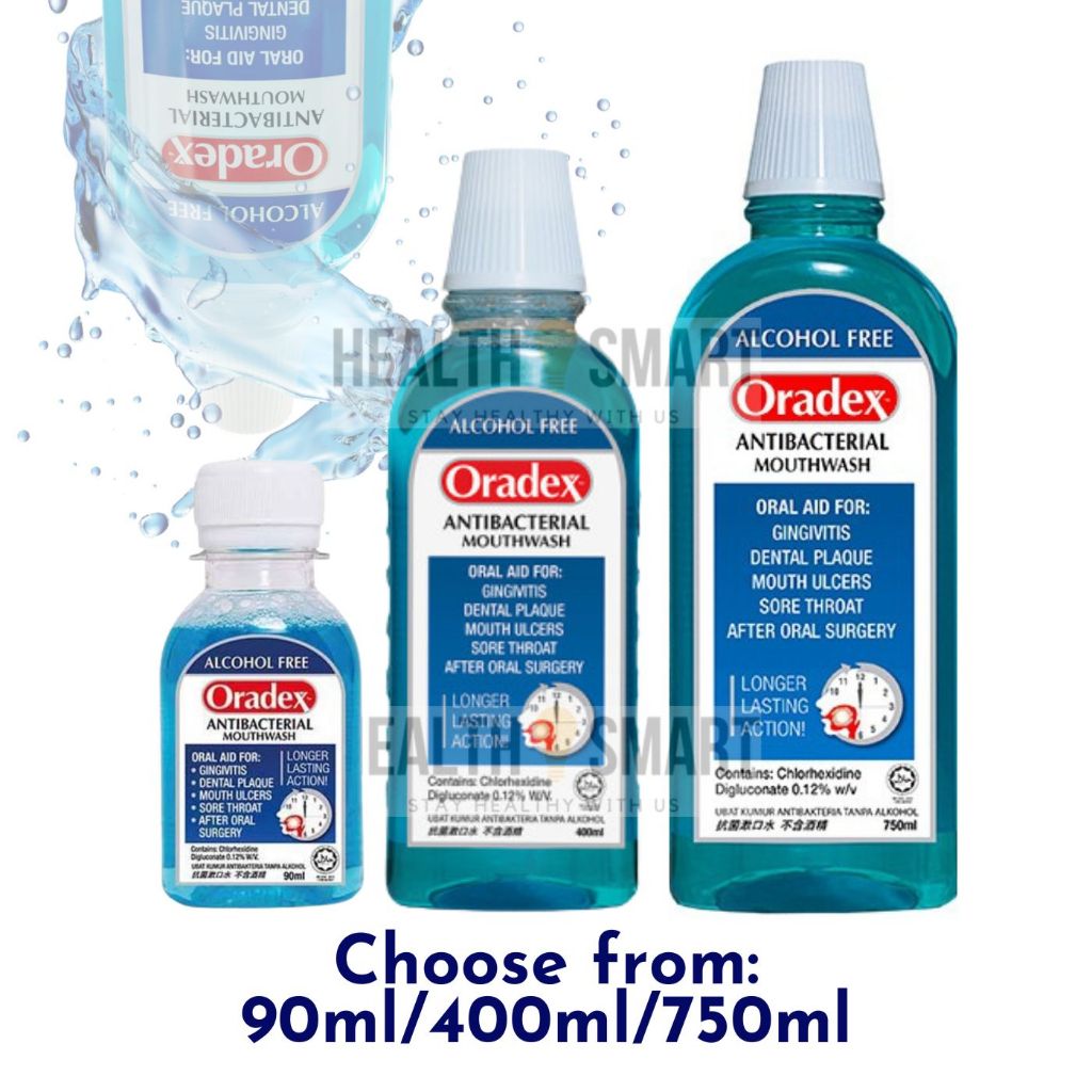 Oradex Antibacterial Mouthwash 400ml / Oradex Blue 90ml / Oradex ...