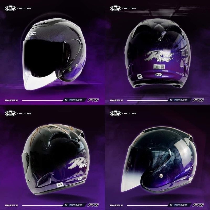 arc 2 two tone purple ritz helmet edisi raya | Shopee Malaysia