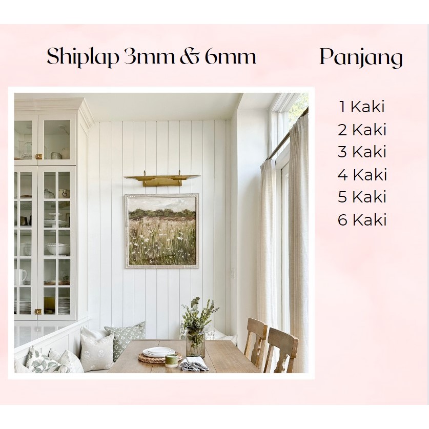 Shiplap wall/ Shiplap board/ MDF Board/ DIY Wall Panel 150mm lebarX 6mm ...