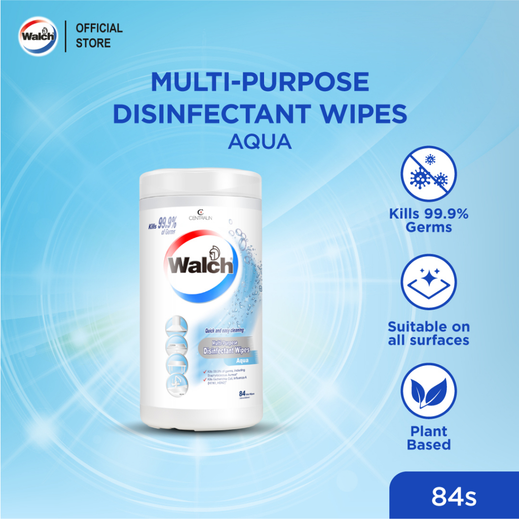 Walch Multi-Purpose Disinfectant Wipes - Aqua (84 Pcs) | Shopee Malaysia