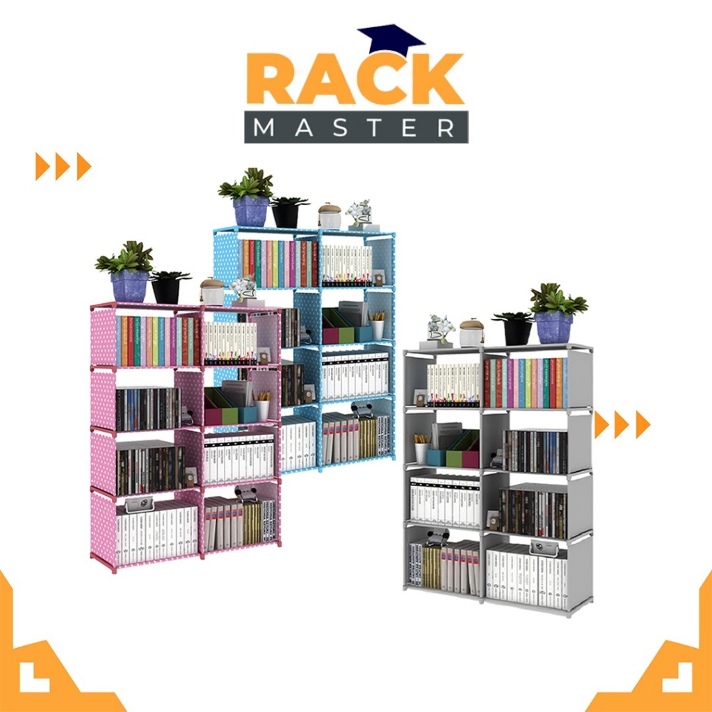 𝗥𝗔𝗖𝗞 𝗠𝗔𝗦𝗧𝗘𝗥 Korean DIY 8Coloum Book Storage Shelf Storage Rack Bookcase ...