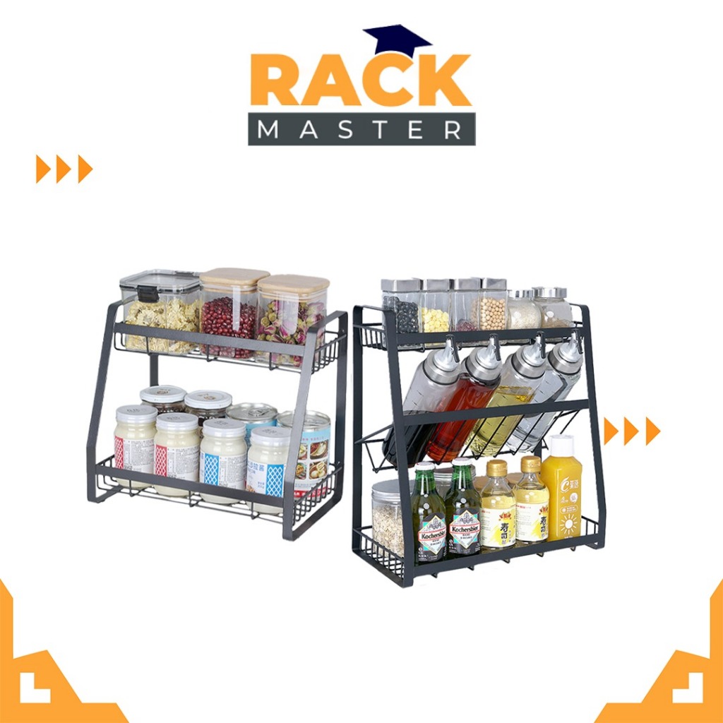 𝗥𝗔𝗖𝗞 𝗠𝗔𝗦𝗧𝗘𝗥 Stainless Steel Kitchen Organizer Storage Kitchen Spice ...