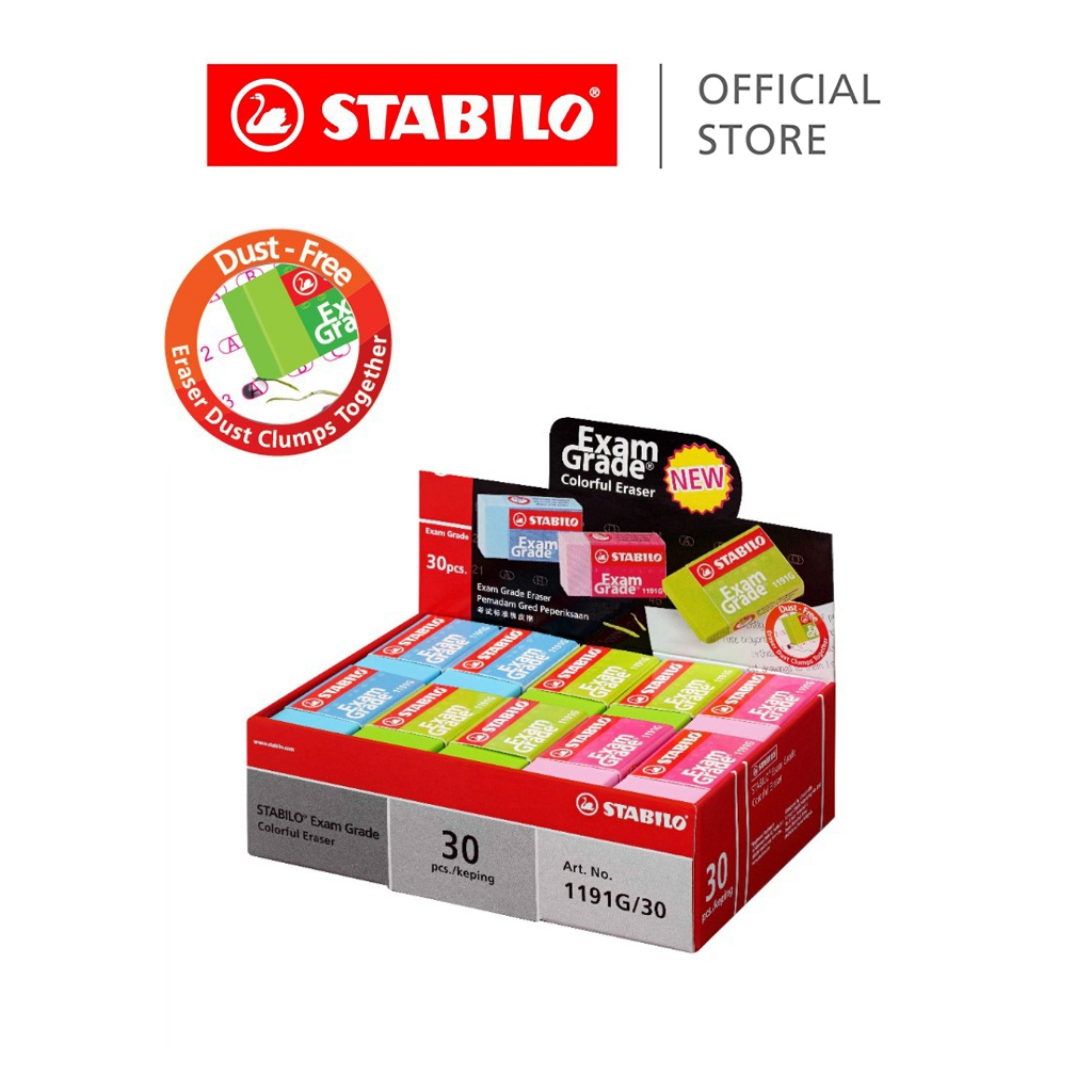 STABILO COLORFUL ERASER 1191G (30pcs/BOX) | Shopee Malaysia