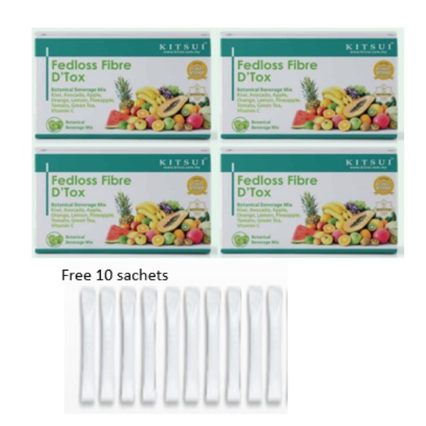 Kitsui Fedloss Fibre DTox Promo B2F2 ( Extra 10 sachets ) | Shopee Malaysia