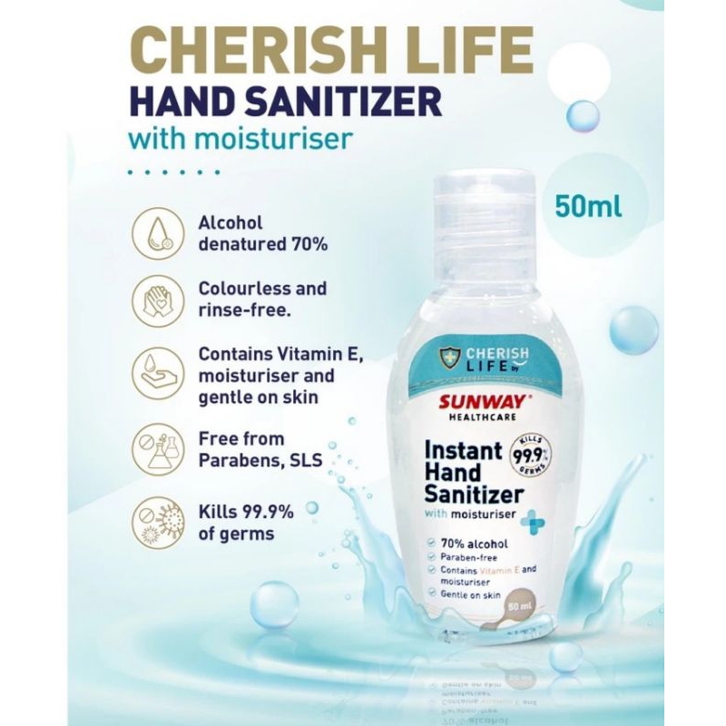 Sunway Cherish Life Hand Sanitizer with moisturizer 50 ml | Shopee Malaysia