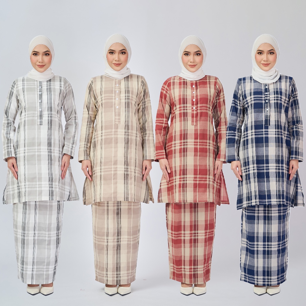 BLAIR Checkered Kurung Pahang by Kurung Tokma - Cotton | Shopee Malaysia