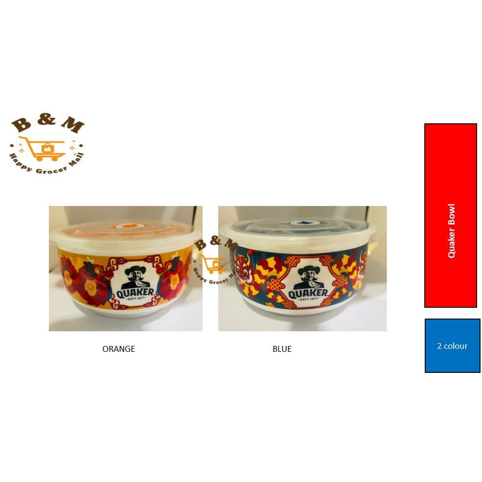 Quaker bowl 2024 Orange/Blue color | Shopee Malaysia