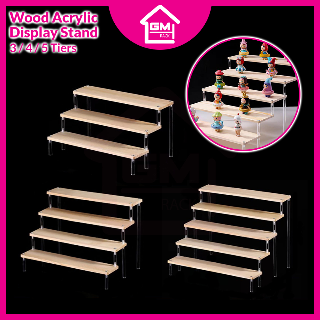 [GMRACK]WOODEN ACRYLIC DISPLAY RACK 3,4,5 ANIMATION, DESSERT DISPLAY ...
