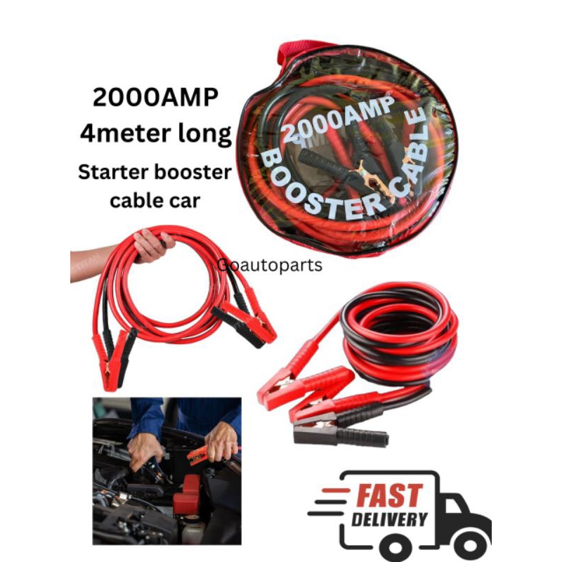 2000AMP 4 meter Starter booster Cable CAR Battery JUMPER CABLE Made With Quality Materials ...