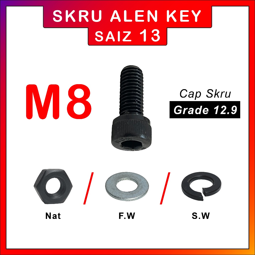 M8 SOCKET HEAD HEXAGON CAP SCREW ALLEN KEY SKRU | Shopee Malaysia