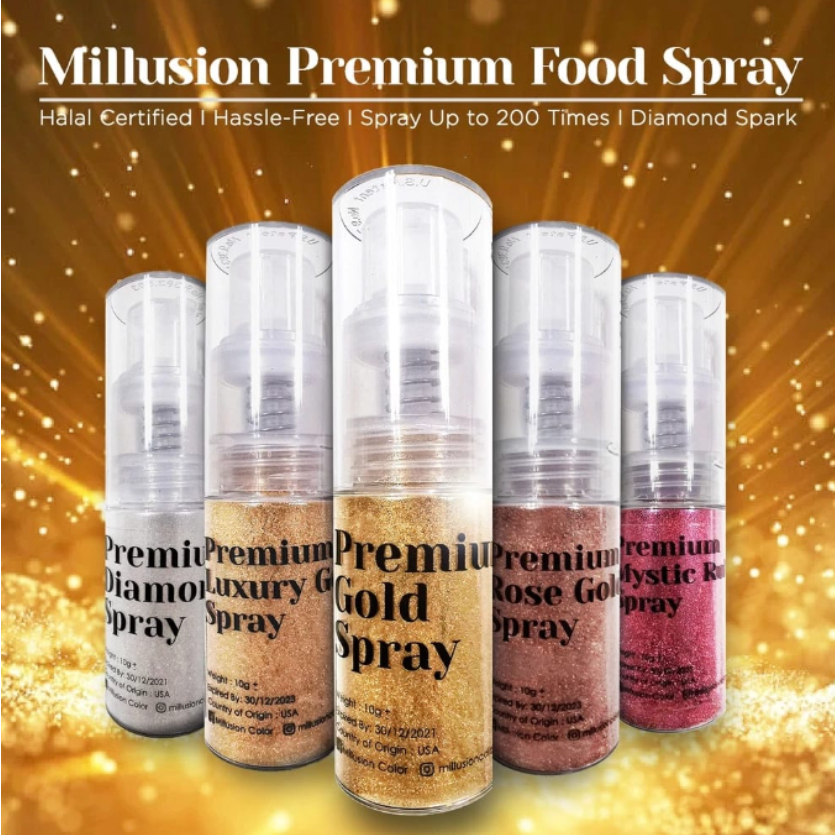 Millusion Edible Premium Dust Spray Halal Sparkling Edible Powder ...