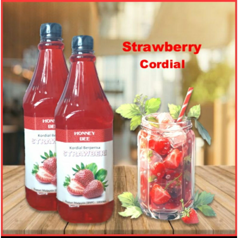 STRAWBERRY Cordial Syrup / Kordial Sirup Manis 1000ml / Fruit Juice ...