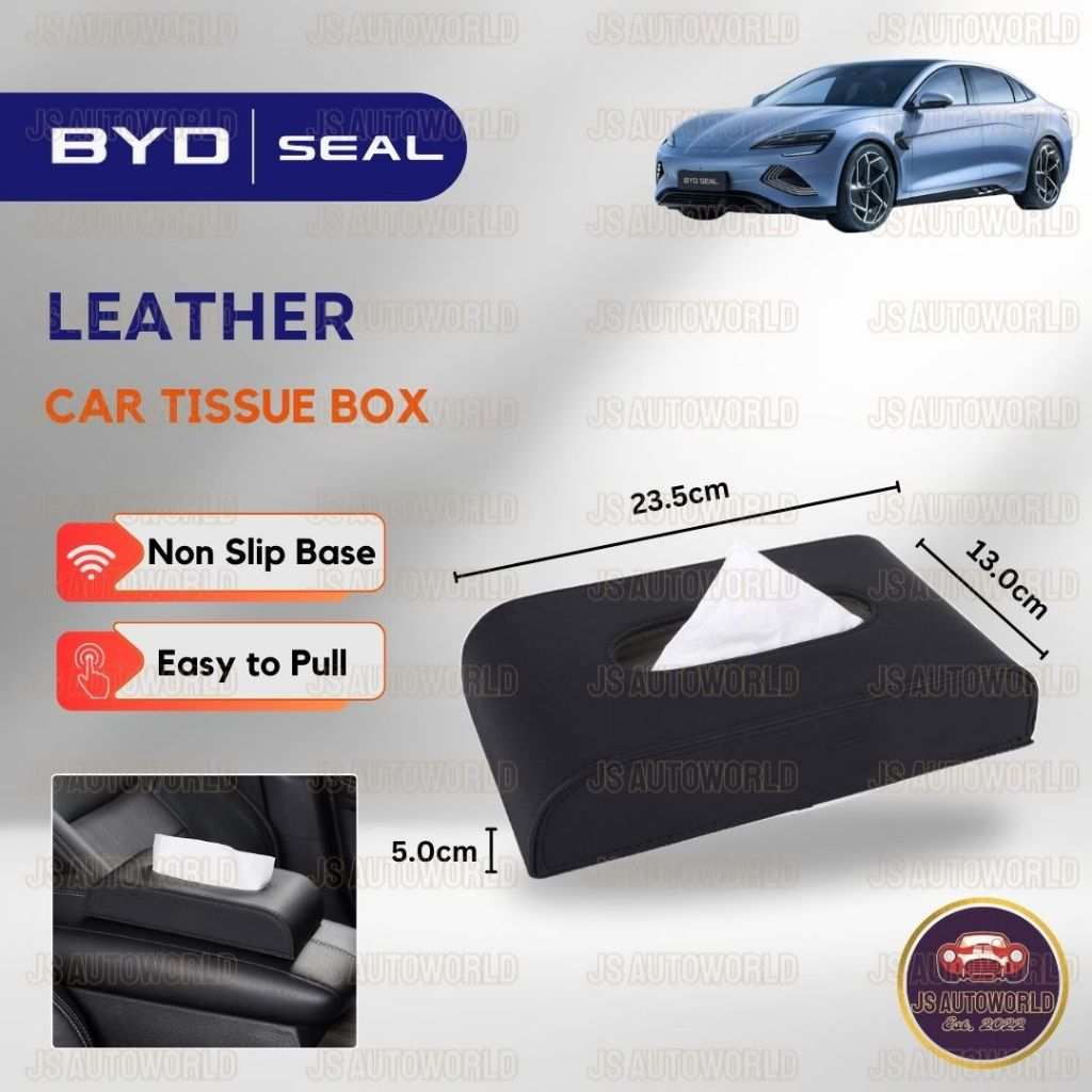 BYD Seal Car Tissue Box Holder Leather Car Tissue Holder Kotak Tisu ...