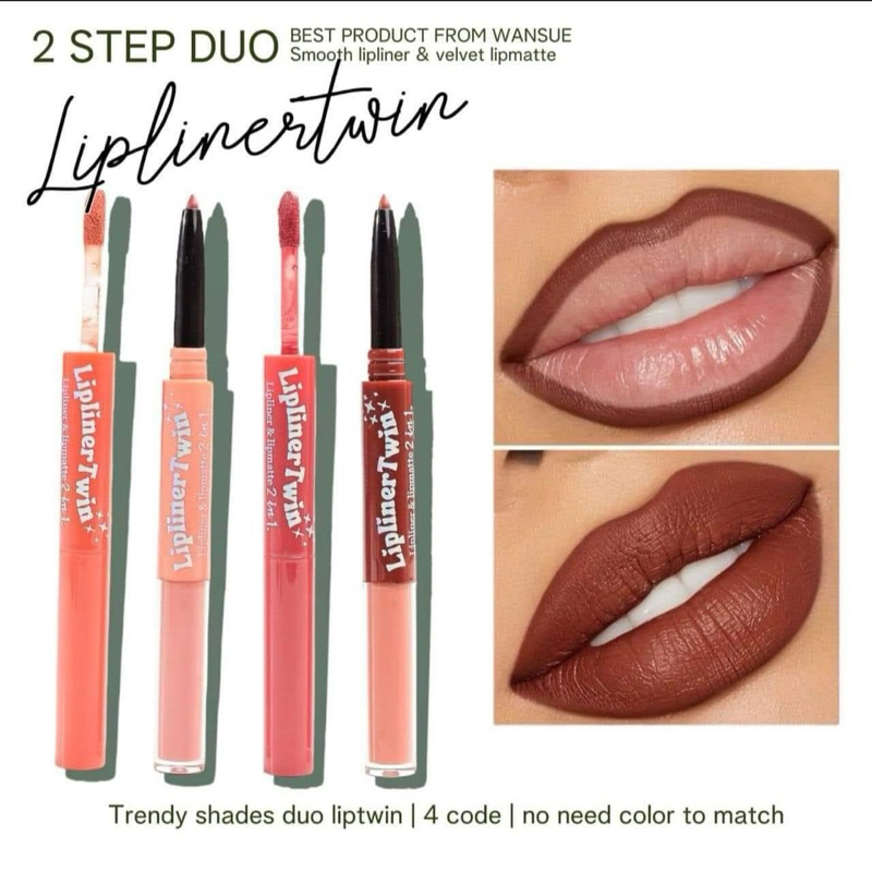LIP LINER 2IN1 WANSUE BEAUTY (LIP LINER + LIPMATTE) | Shopee Malaysia