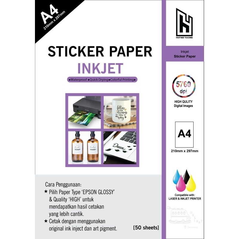 Sticker Paper INKJET White Glossy A4 SIZE | Shopee Malaysia
