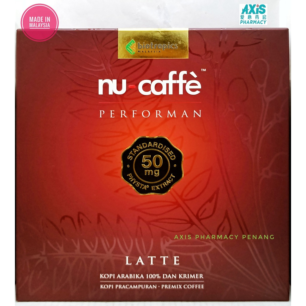 BioTropics Nu-Caffe Performan Physta Extract 50mg Latte Arabica Coffee with Creamer 25g x 15's ...