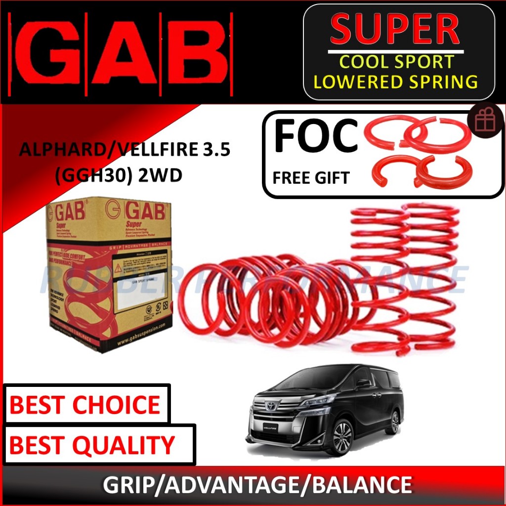 1 SET ORIGINAL GAB SPRING SPORT LOWERED SPRING SPORT ALPHARD/VELLFIRE 3 ...