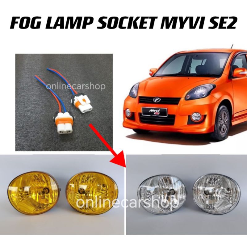 Perodua Myvi Se2 Fog Lamp Socket Sport Light Socket 2pcs | Shopee Malaysia