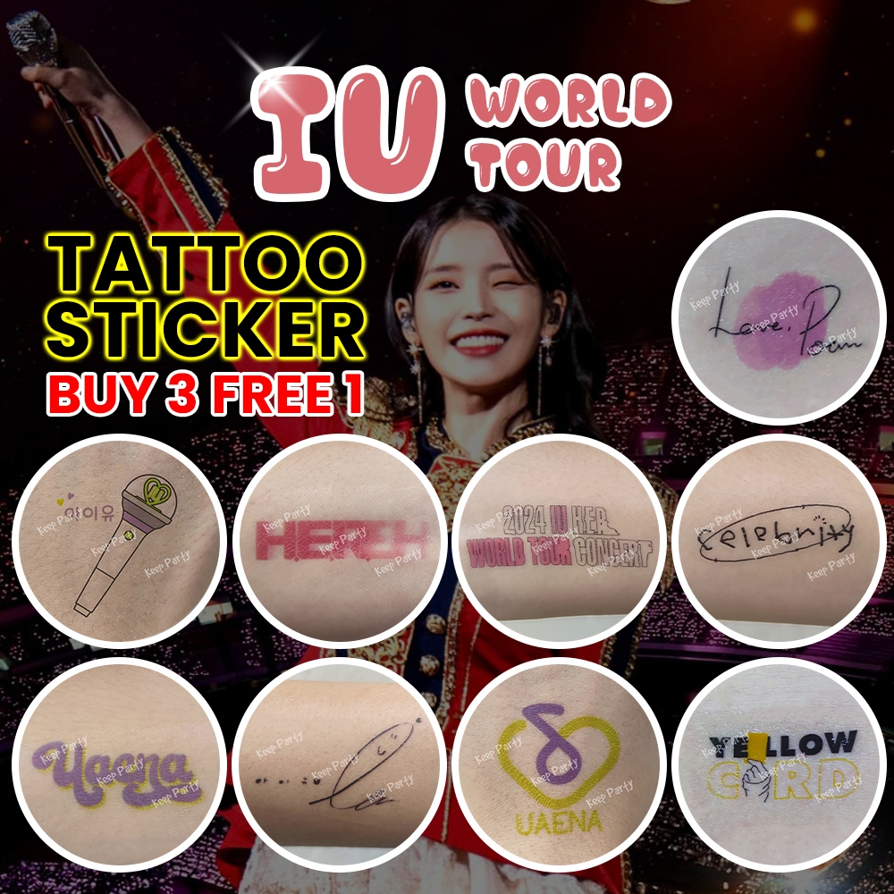 IU H.E.R. World Tour Concert Tattoo Sticker 2024【BUY 3 Free 1】Lee Ji ...