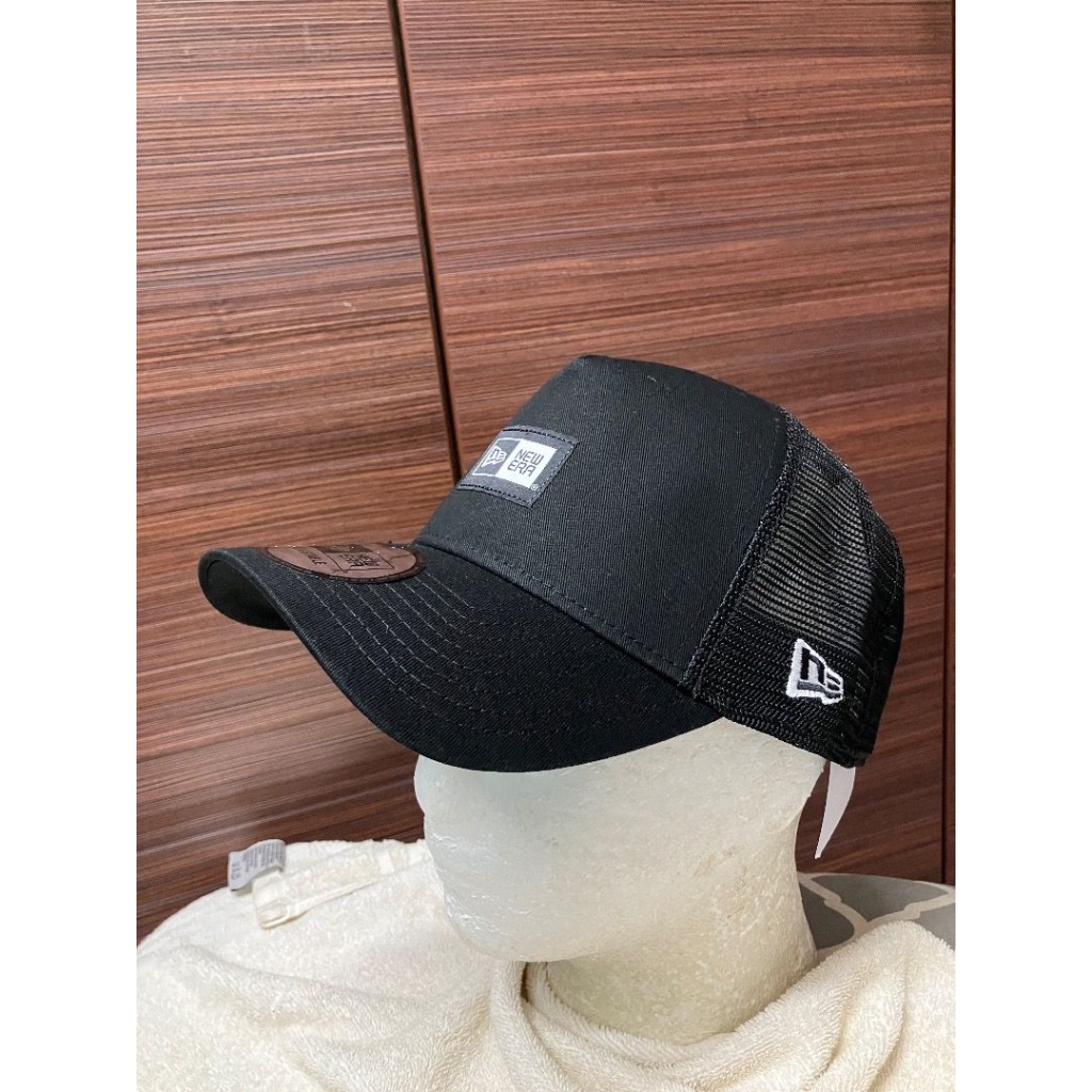 New Era Trucker Micro Logo NE Box Logo Patch Black Cap Jepun release ...