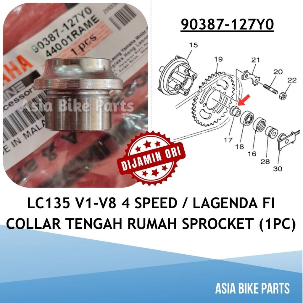 Yamaha Original LC135 V1 V2 V3 V4 V5 V6 V7 V8 4S / Lagenda FI Clutch Hub Collar Tengah Rumah ...