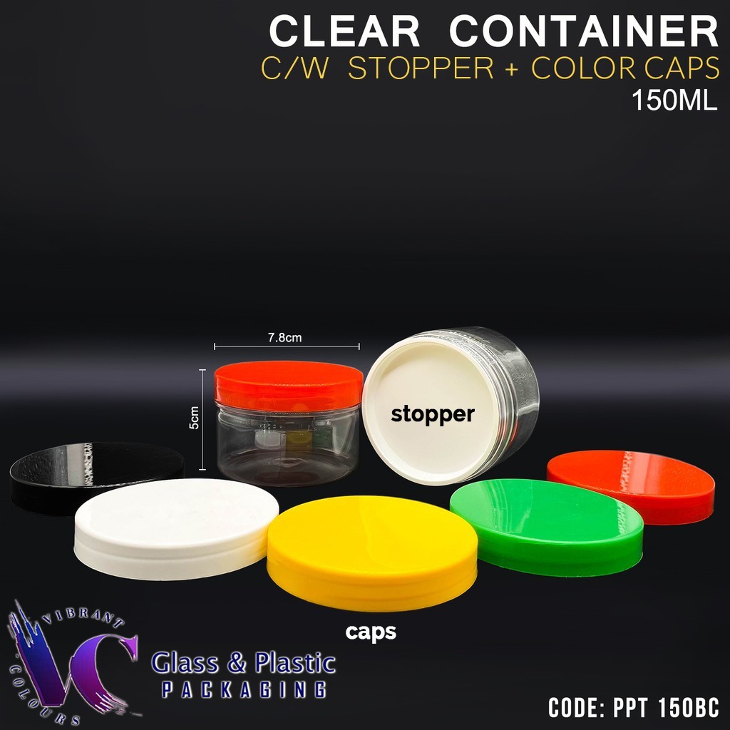 150ML PLASTIC CONTAINER WITH STOPPER & HIGH QUALITY CAP || PPT150BC 💥 ...