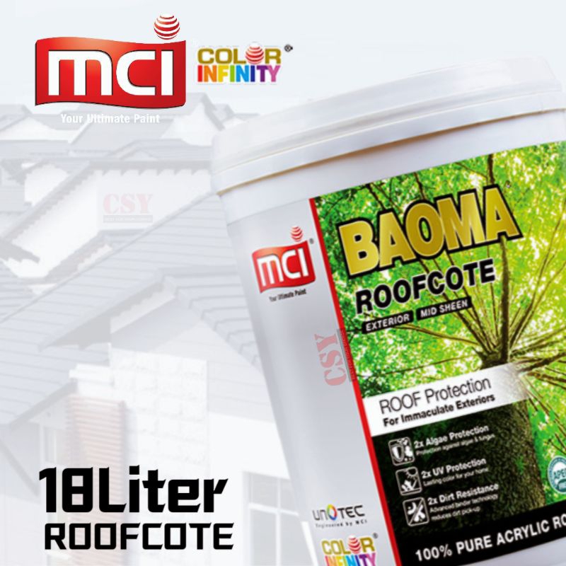 MCI BAOMA ROOFCOTE 100% PURE ACRYLIC ROOF COATING 18LITER / CAT ATAP ...