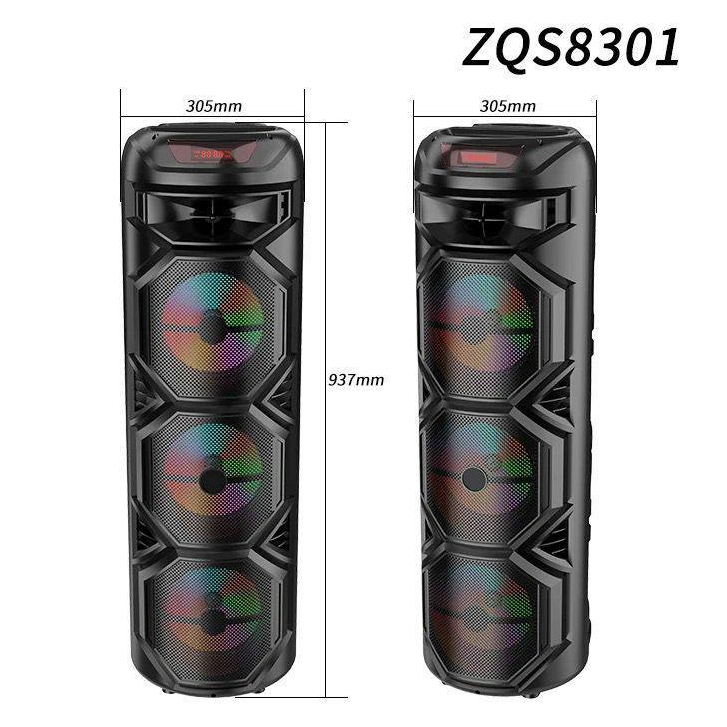 ZQS 8302/8301 SPEAKER KARAOKE/ BLUETOOTH USB /AUX Portable LED Rechargeable Bluetooth Bass ...