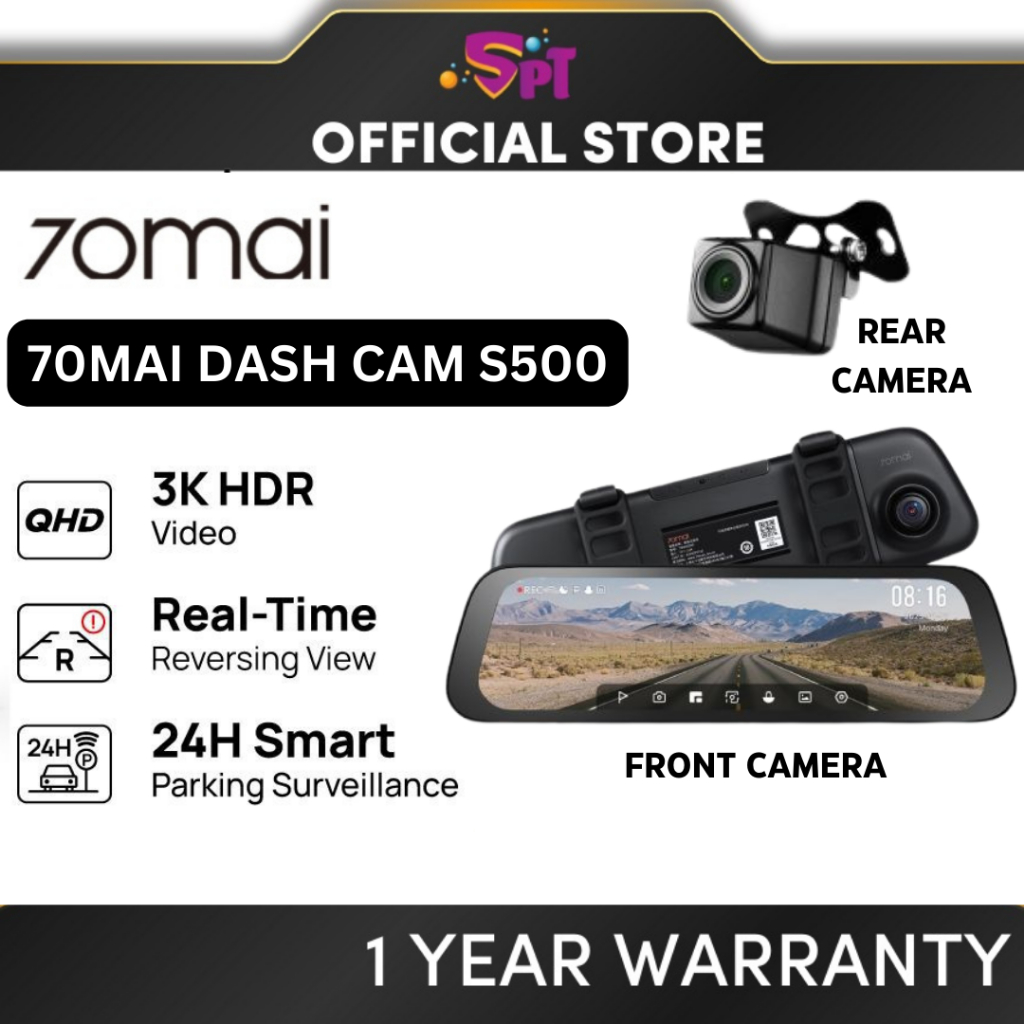 [ NEW ARRIVAL ] 70MAI S500 REARVIEW DASHCAM SET 1944P WITH HDR 9.35 ...